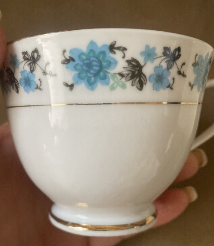 12 Sets x Nanjing Pagoda Tea Cup Saucer Made in China Blue Floral Gold ...